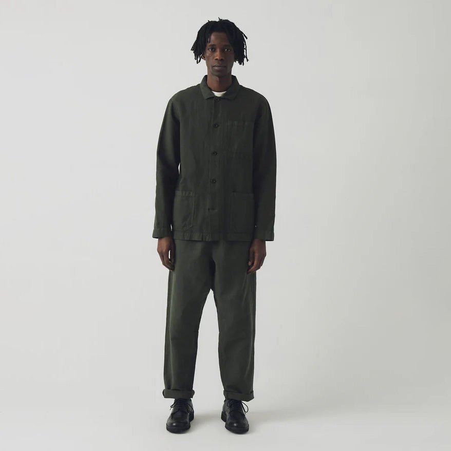 Arlo Garment Dyed Herringbone Jacket Dark Moss – Merchant Menswear